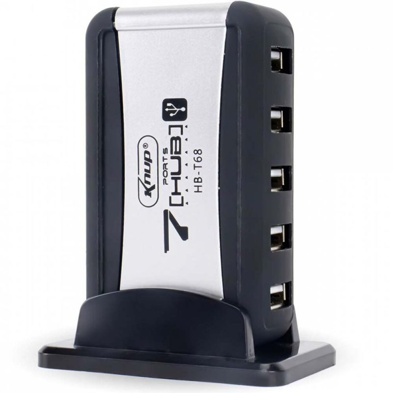 Hub USB 2.0 7 Portas com Fonte HB-T68 - Quase Tudo de Informática